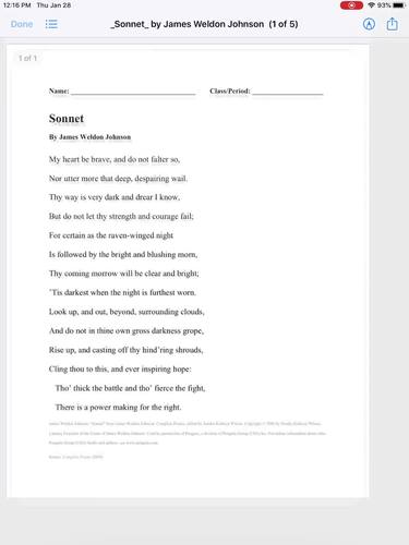 "Sonnet" by James Weldon Johnson - Civil Rights Poetry by Lit with Liz