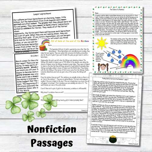 March Nonfiction & Fiction Reading Comprehension Passages & Questions ...