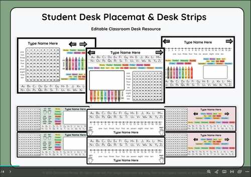 Student Desk Placemat & Desk Strips | Editable Classroom Desk Resource