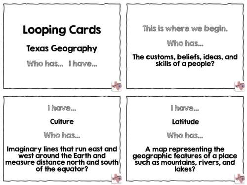 Texas History - Looping Cards - Texas Geography by Lone Star History