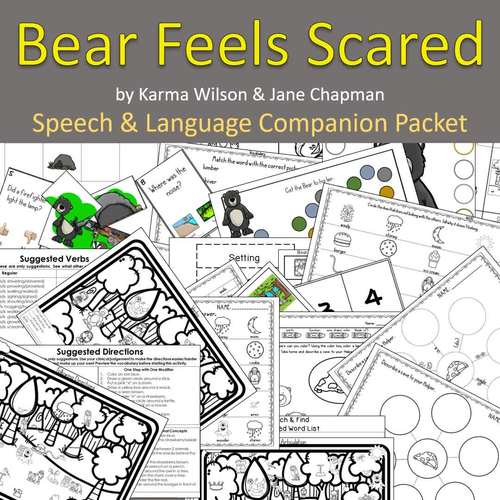Bear Feels Scared Speech and Language Book Companion by Old School Speech