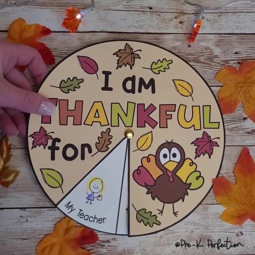 I am Thankful | Spinning Wheel | Thanksgiving Project by Pre-K Perfection