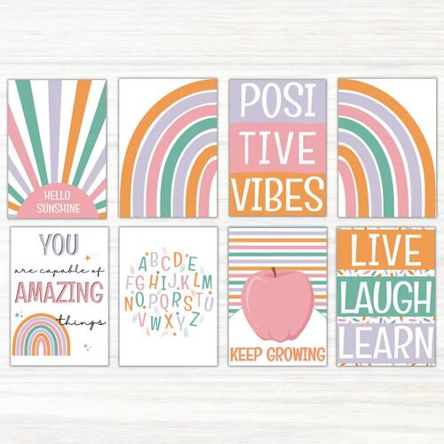 Pastel Classroom Posters Back to School Classroom Decor Bulletin Board ...