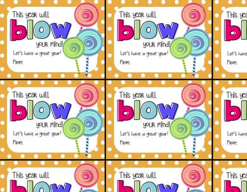 Cute Blow Pop Beginning of Year (BOY) Gift Tag by Highs and Lows of a ...