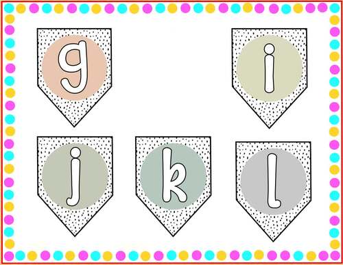 Printable Boho Neutral Spotty Bunting Banners,Editable Alphabets ...