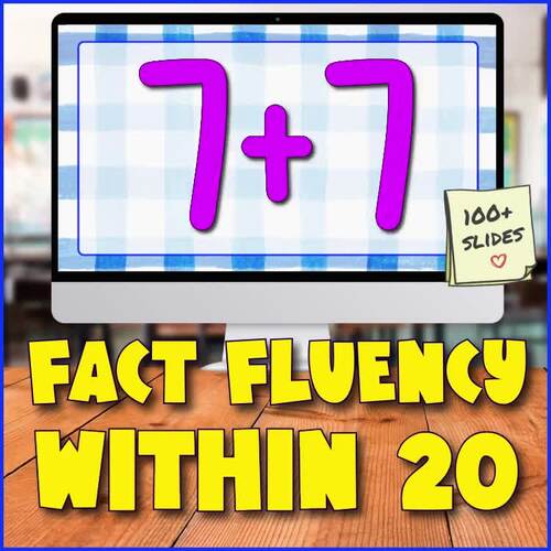 100 Addition and Subtraction Fact Fluency Slides Within 20 with Brain ...