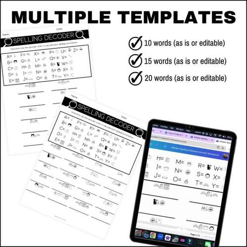Editable Spelling Practice Halloween Decoder, Spelling List Template ...