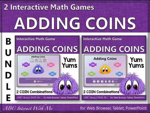 Interactive Math Game Adding Coins with 2 Coin Combinations {Yum Yums}