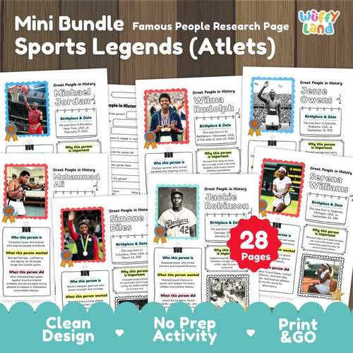 Black History Month Athletes Biography Bundle | Sports Legends Research ...