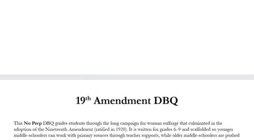 No Prep Middle School 19th Amendment DBQ by PBL History & Civics
