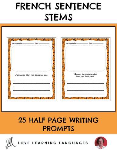 French Halloween Sentence Stems by Love Learning Languages - French ...