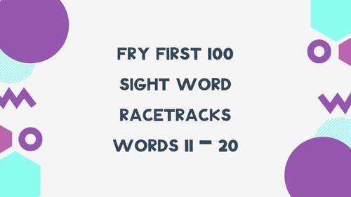Fry Sight Word Fluency Racetracks | Words 11 - 20 | Printable | TPT