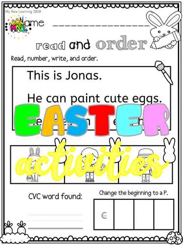 Easter No-Prep Activities Literacy Math Pack by My New Learning | TPT