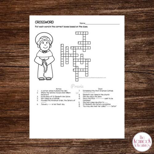 Catholic Saint Activity - No Prep - St Elizabeth Ann Seton | TPT