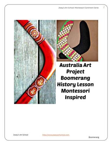 Australia Boomerang History Art Lesson Montessori Grade Pre-K to 5th ...