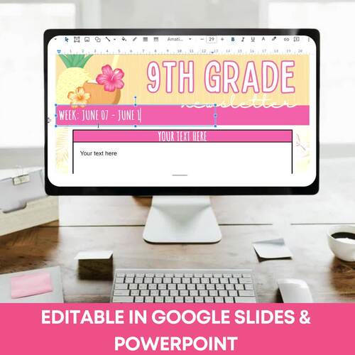 Editable Summer Classroom Newsletter Template Tropical Themed by Siana ...