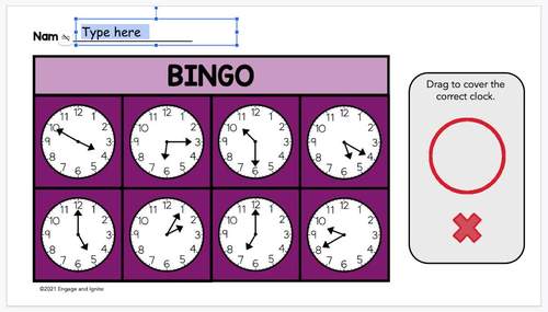 DIGITAL Time Bingo Game - 5 Minute Intervals by Engage and Ignite
