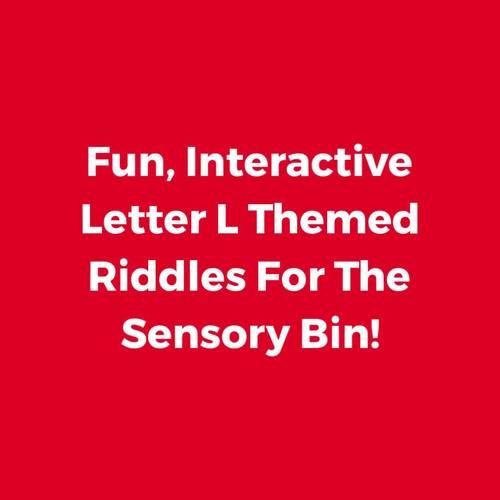 Letter L Activities: "Hey Riddle Riddle" Sensory Bin Riddles | TPT