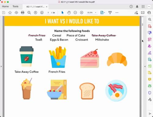 ESL Elementary Lesson: Learn 'I want' vs 'I would like' for Ordering Food