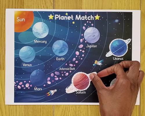 Solar System Planet Match Printable, Space Study Unit and Outer Space Game