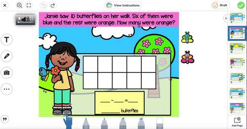 Spring/Easter Preloaded Seesaw Word Problems to 10/20 | TPT
