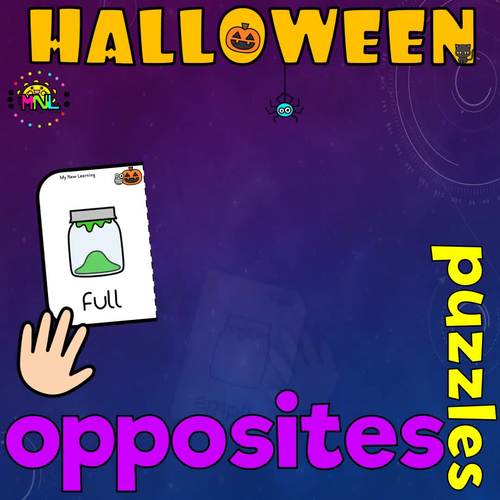 Halloween Opposite Antonyms Puzzles And Worksheets Pack 1st Grade