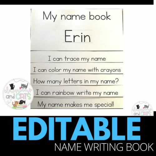 Name Writing Practice Editable Books | Name Tracing Editable | TPT