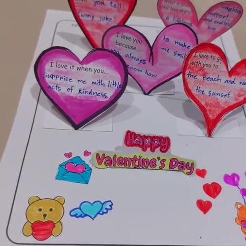 3D Heart Valentines Day Craft /Writing Activities /Valentine's Day and ...