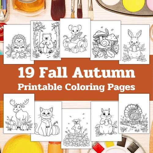 19 Fall Coloring Pages for Preschool and Kindergarten | Cute Autumn ...