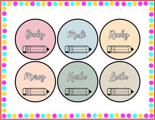 Printable Boho Neutral Student Name Tags, Boho Nametags, Door Display Tags
