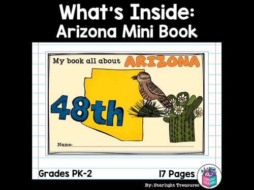 Arizona Mini Book for Early Readers - A State Study by Starlight Treasures