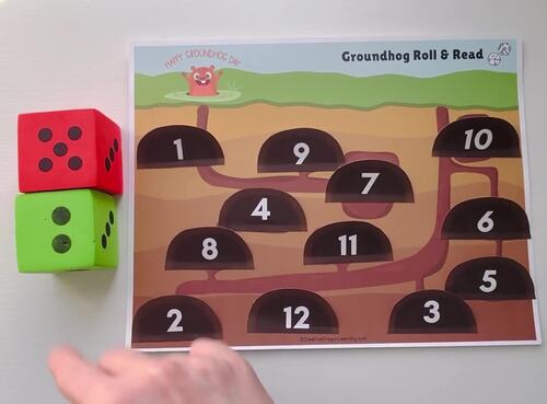 Groundhog Day Roll & Read – Math & Literacy Center Game for ...