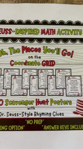 Math Task Cards-Oh, The Places You'll Go on the Coordinate Grid-Dr ...