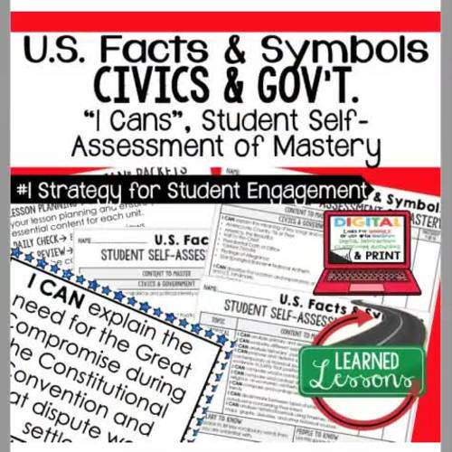 Civics & Government I Cans, Civics Posters Self-Assessment BUNDLE