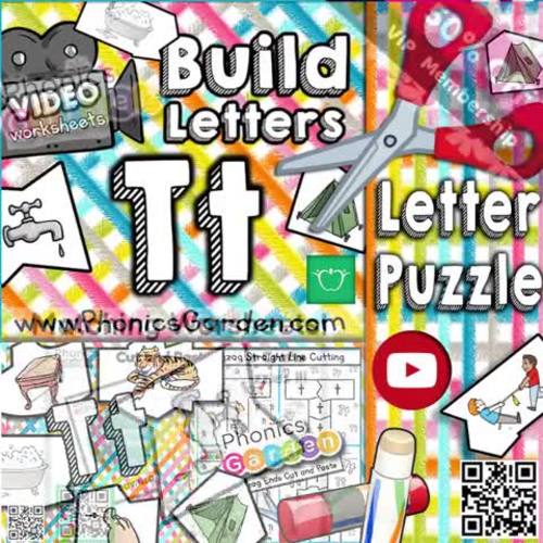 Tt | Letter Puzzle | MP4 Downloadable VIDEO | Cut & Paste by Phonics Garden