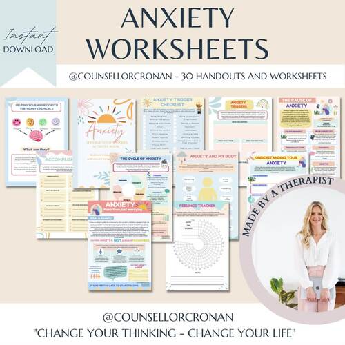 Anxiety worksheets SEL Growth mindset, coping skills, self regulation ...