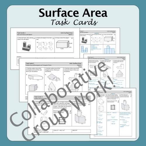 Bc Math 8 Surface Area Task Cards And Checkpoints Versatile And Engaging