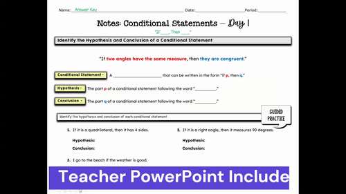Conditional Statements High School Geometry Curriculum by Mandy's Math ...