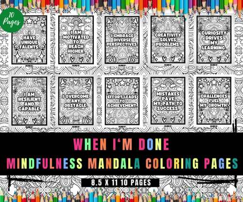 When I'm Done Relaxing And Mindfulness Coloring, Early Finishers Coloring