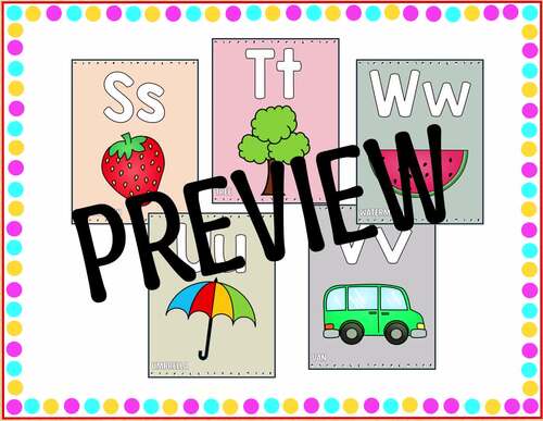 Printable Calm Colors Alphabet Posters, Editable Classroom Decor, Letters