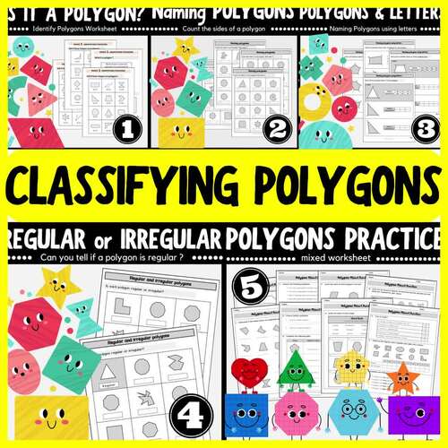 Geometry Bundle - Naming & Classifying Polygons - 2D Shapes Math Activities
