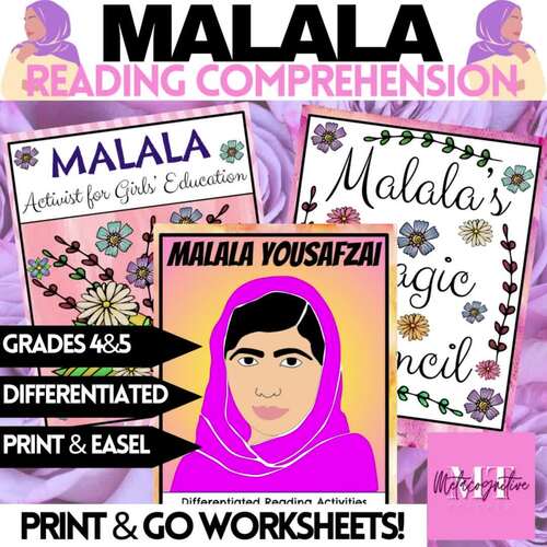 Malala Yousafzai Reading Comprehension Bundle by Metacognitive Teacher
