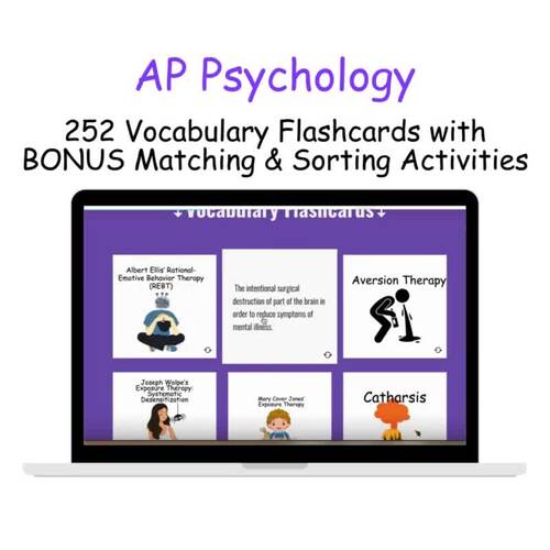AP Psychology Interactive Vocabulary Flashcards by e-Learning with Erin