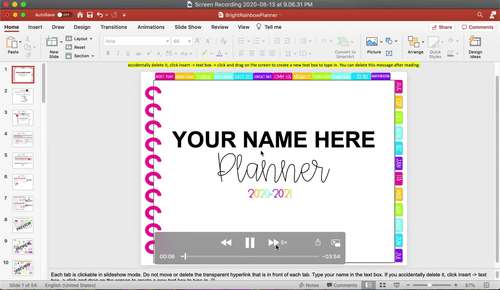 BRIGHT RAINBOW 2022-2023 DIGITAL PLANNER (EDITABLE AND PRINTABLE) IN PPT