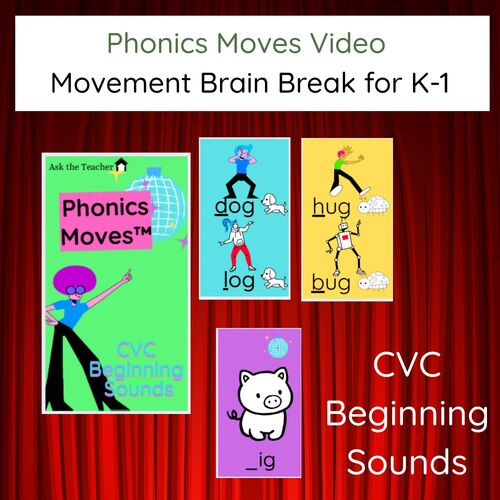 Phonics Moves Video – Beginning Sounds CVC Practice | Movement Brain ...