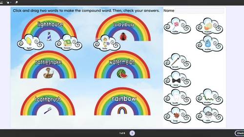 Compound Words Hands-On Word Sort, Worksheets, and Self-Checking Easel ...