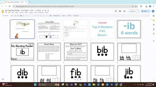 Blending CVC Word Tap It Emergent Reader | Short I CVC Word Worksheets ...