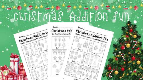 Christmas Addition fun - (within 10)- Work sheets by T&P CHILD LIBRARY SHOP