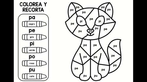 Colorea por sílaba Halloween | Color by code Syllables in Spanish by Ms ...