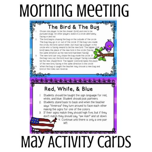 Morning Meeting Activities~ May Edition by Lessons By The Lake | TPT